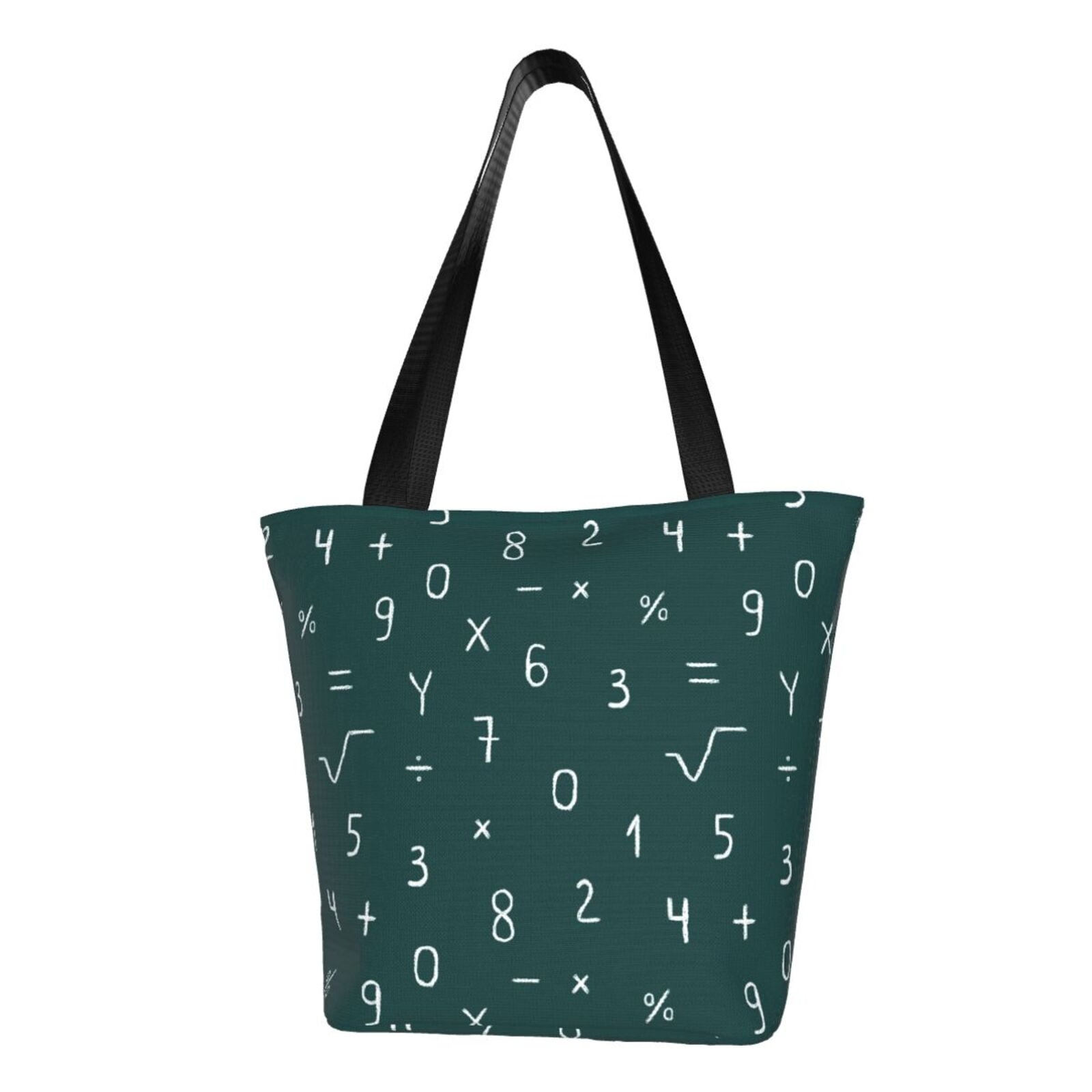 Canvas Tote Bag for Women Math Print funny Shoulder Tote Tag with Inner ...