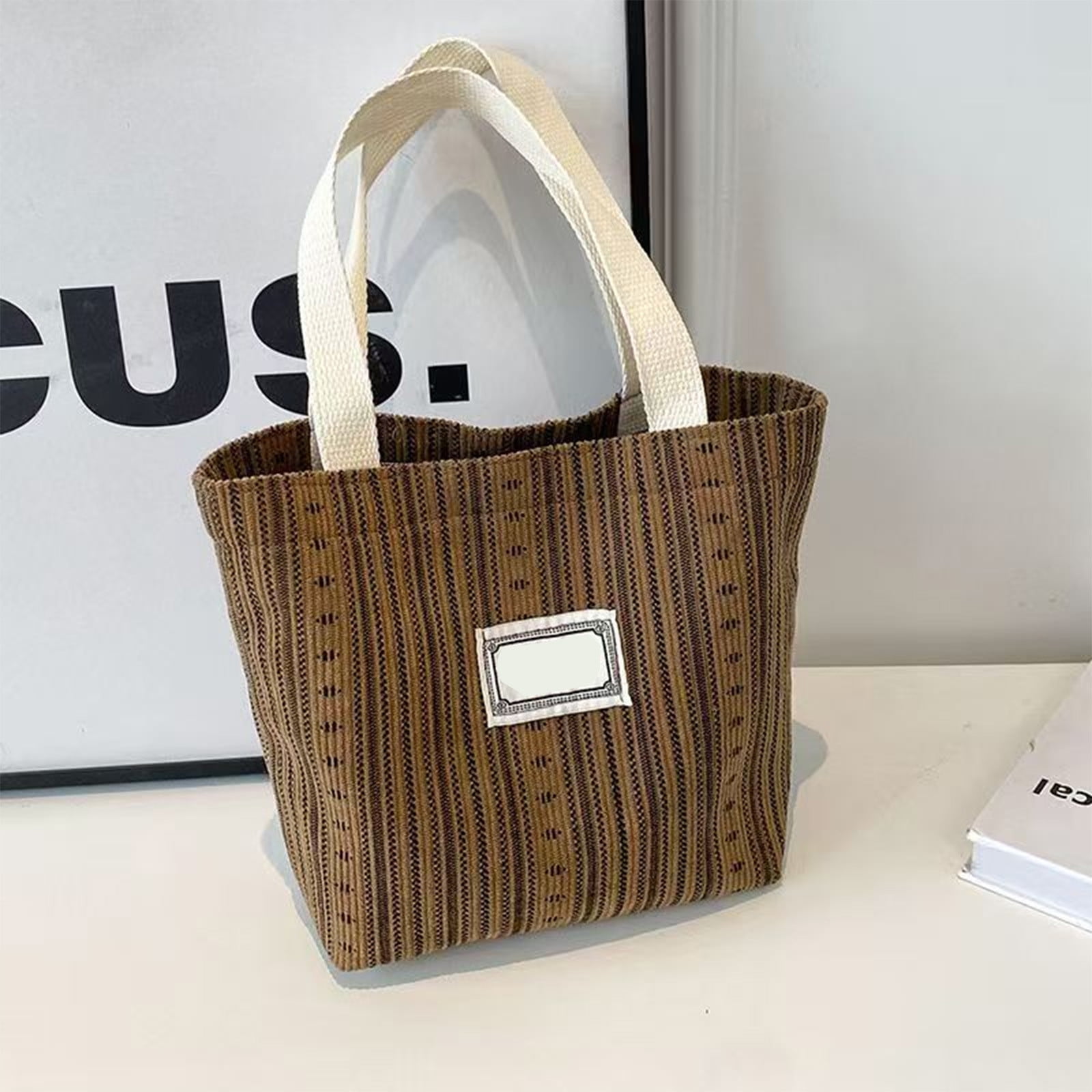 Canvas Tote Bag for Women with Striped Design and Durable Fabric ...