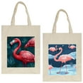 Canvas Tote Bags, 14"x17.5", Flamingos Rainforest Cartoon Pattern Tote Bag for Women Beach Bag ...