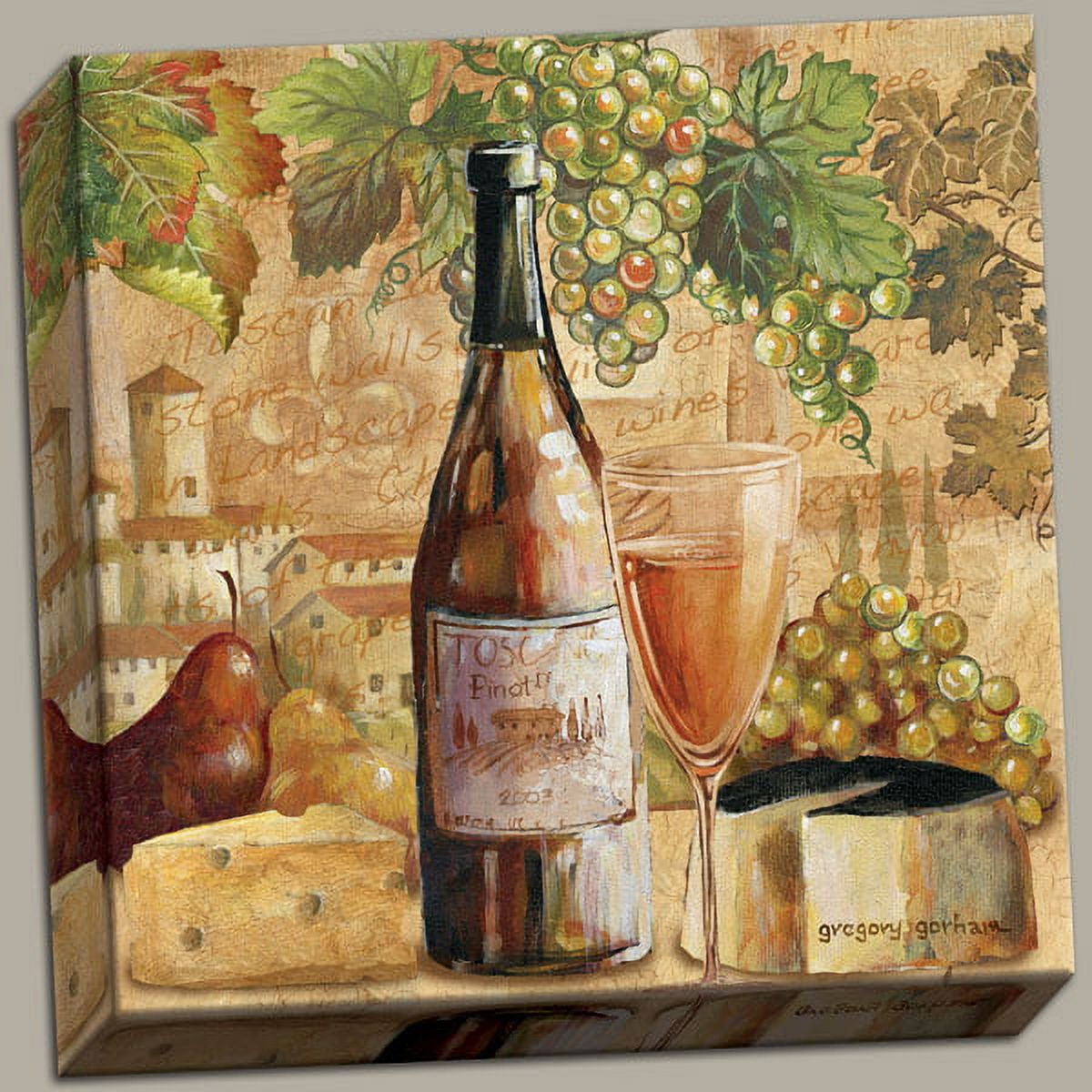 Canvas Tuscan Chateau Italian Tuscany Glasses Drink Wall Art Alcohol ...