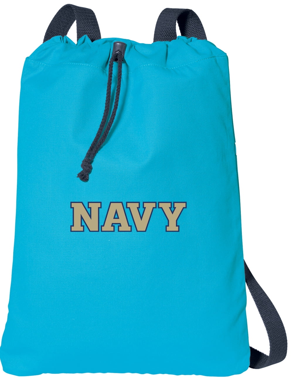 Canvas USNA Navy Drawstring Backpack Aqua Natural Cotton Naval Academy ...