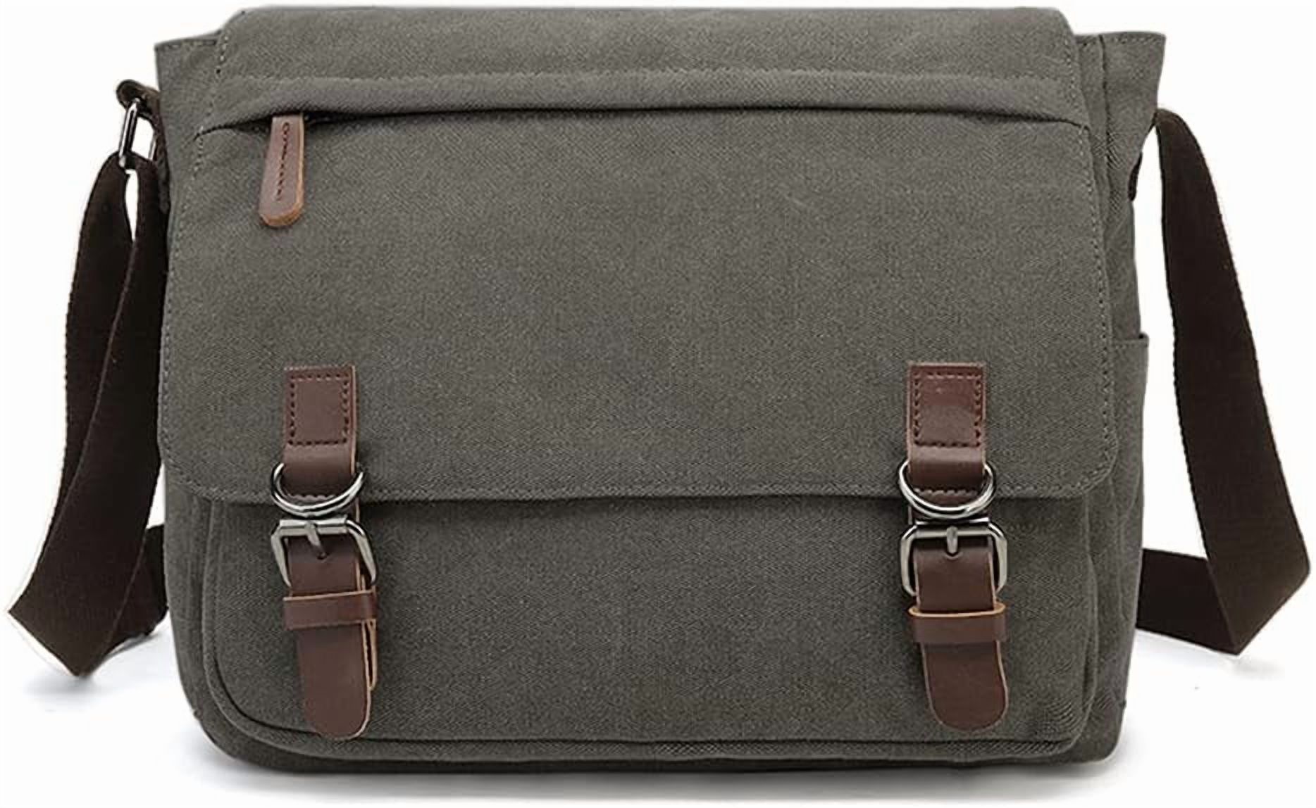 Canvas Vintage Messenger Bag Shoulder bag Leather Large Travel ...