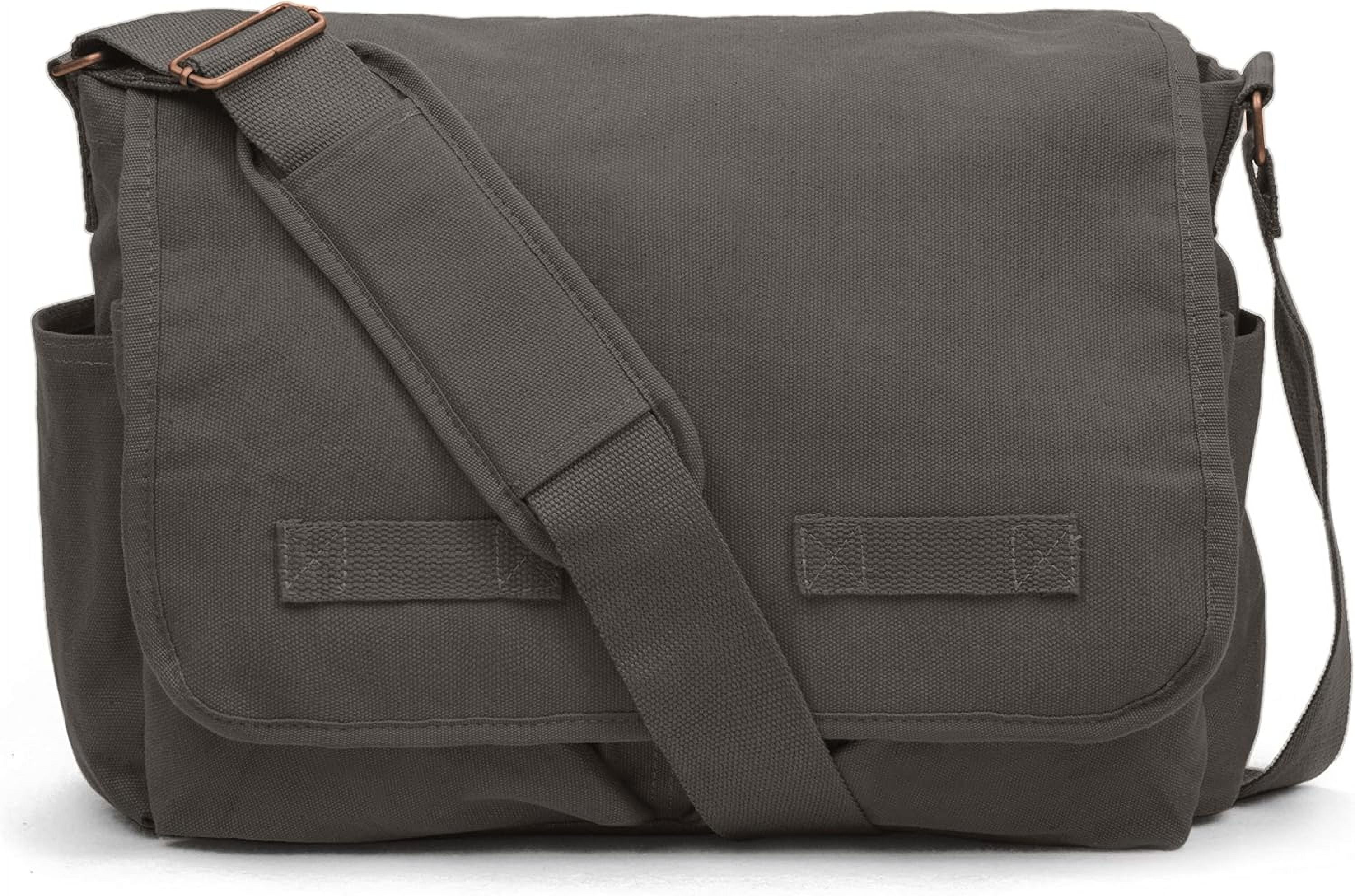 Canvas Vintage Messenger Bag Shoulder bag Leather Large Travel ...