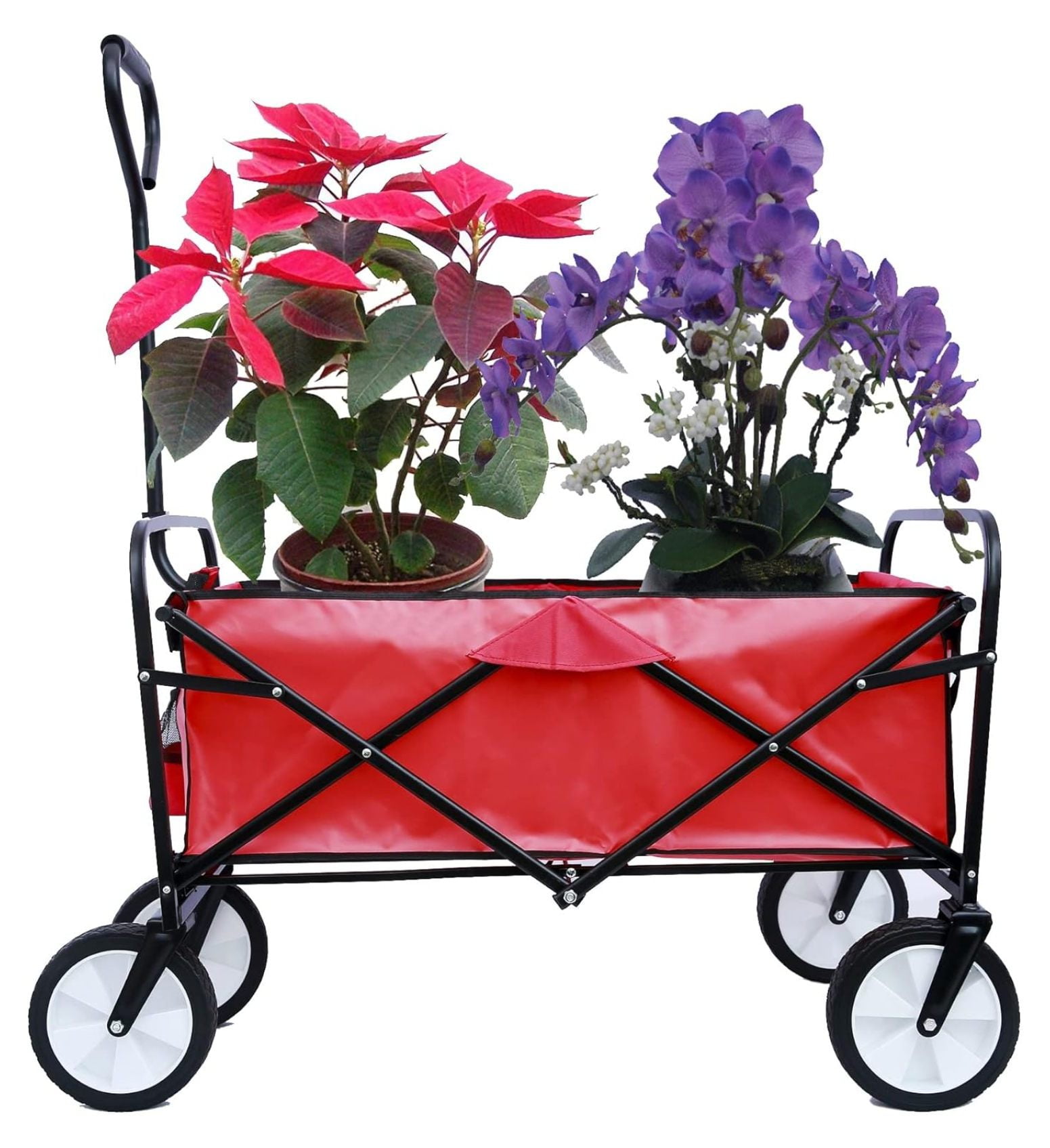 Canvas Wagon with Wheels Foldable, Collapsible Folding Wagon Utility ...