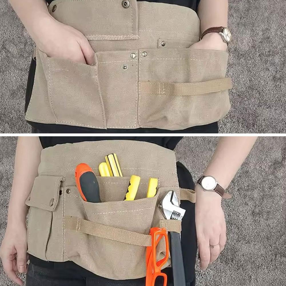 Canvas Waist Work Apron for Man, Portable Half Body Apron, Multi ...