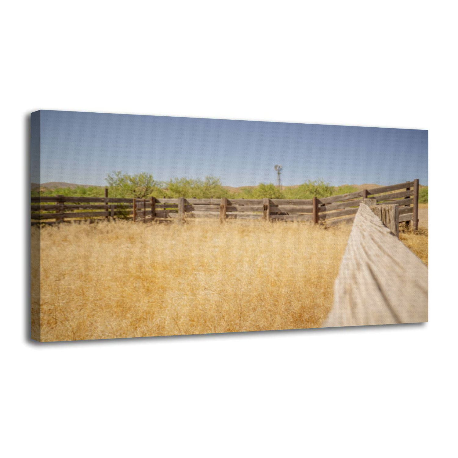 Canvas Wall Art Abandoned Horse Corral Wall Decor for Living Room ...