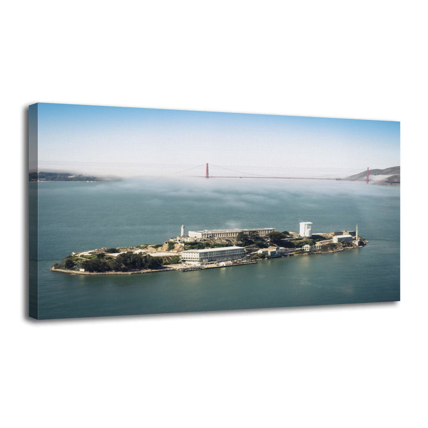 Canvas Wall Art Alcatraz island Golden Gate bridge san Francisco Wall ...