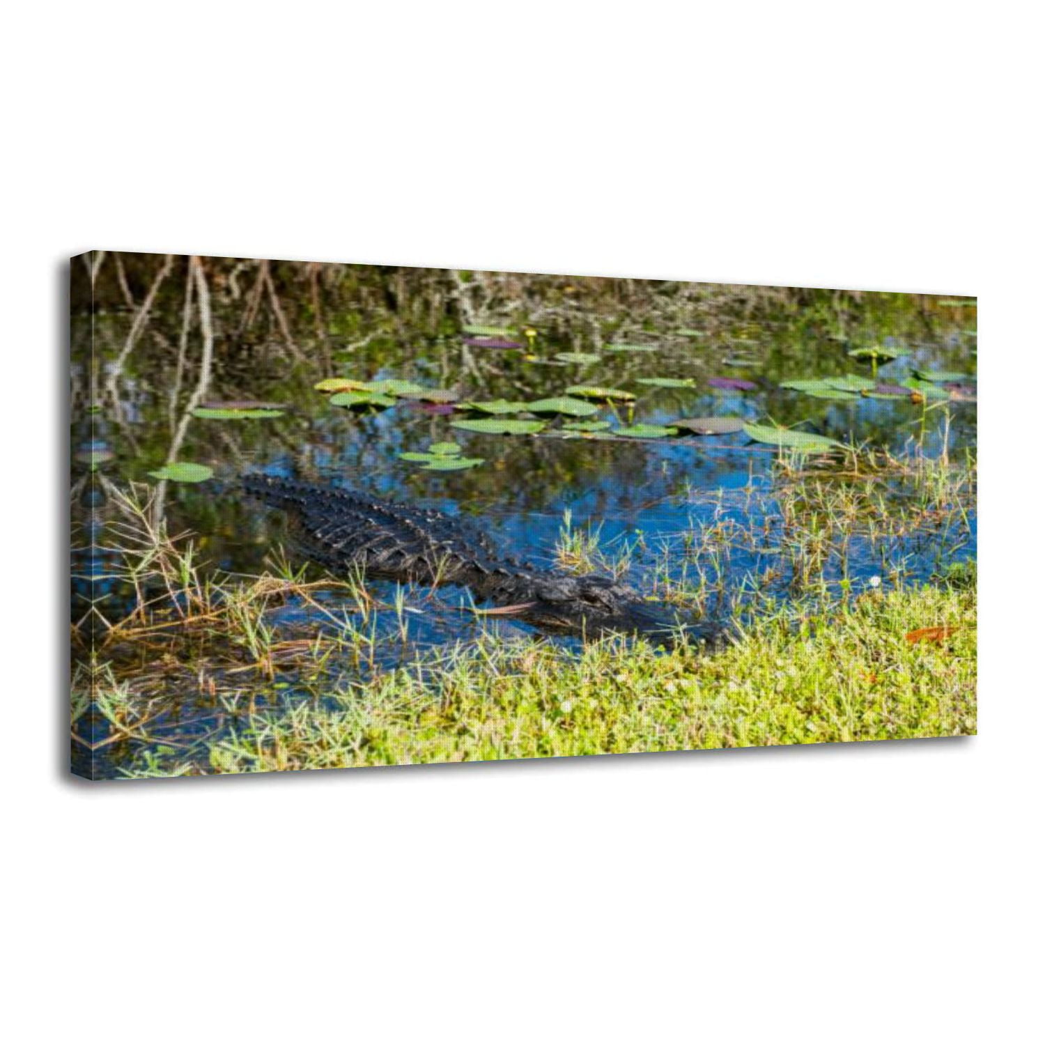 Canvas Wall Art Alligator Florida Swamp Wall Decor for Living Room ...
