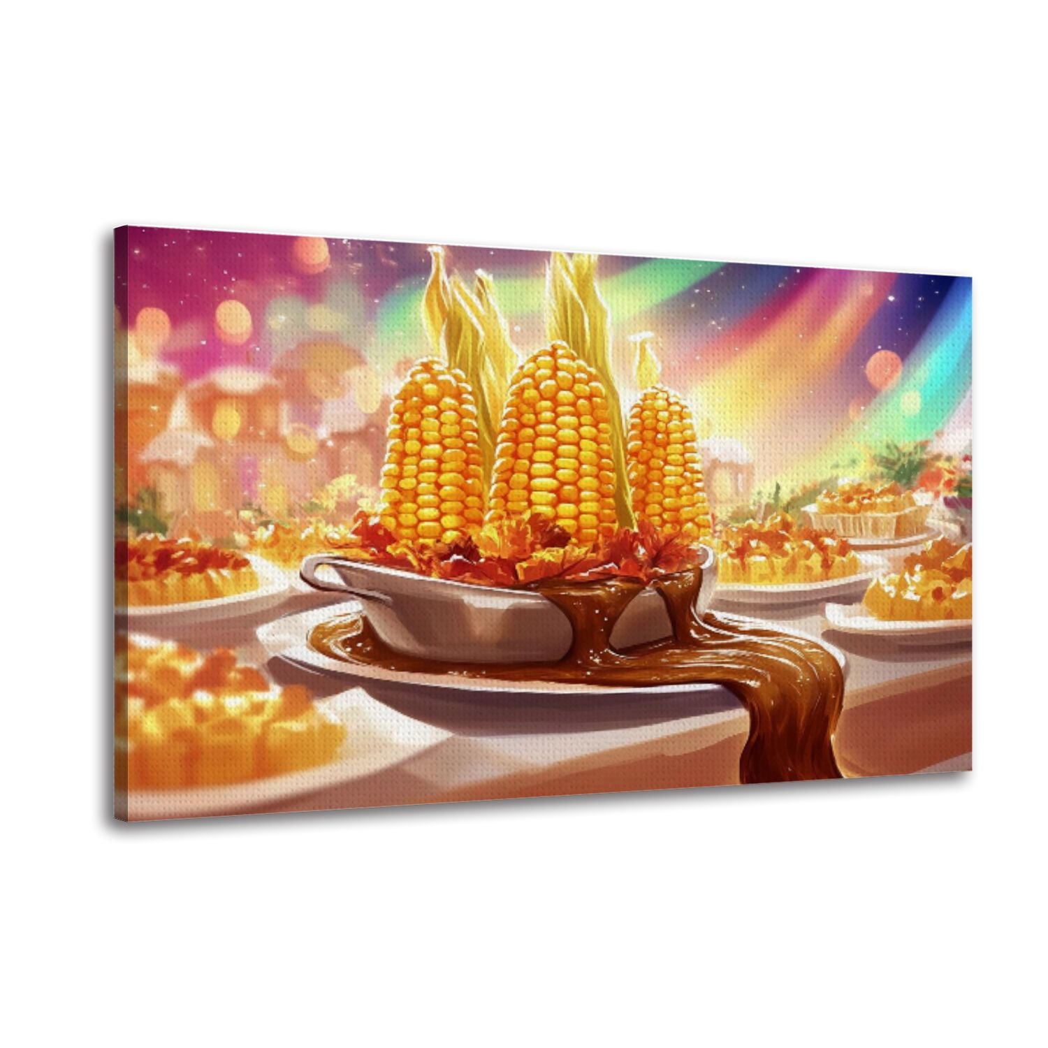 Canvas Wall Art Animated Fantasy Feast Art Whimsical Colors Wall Decor ...