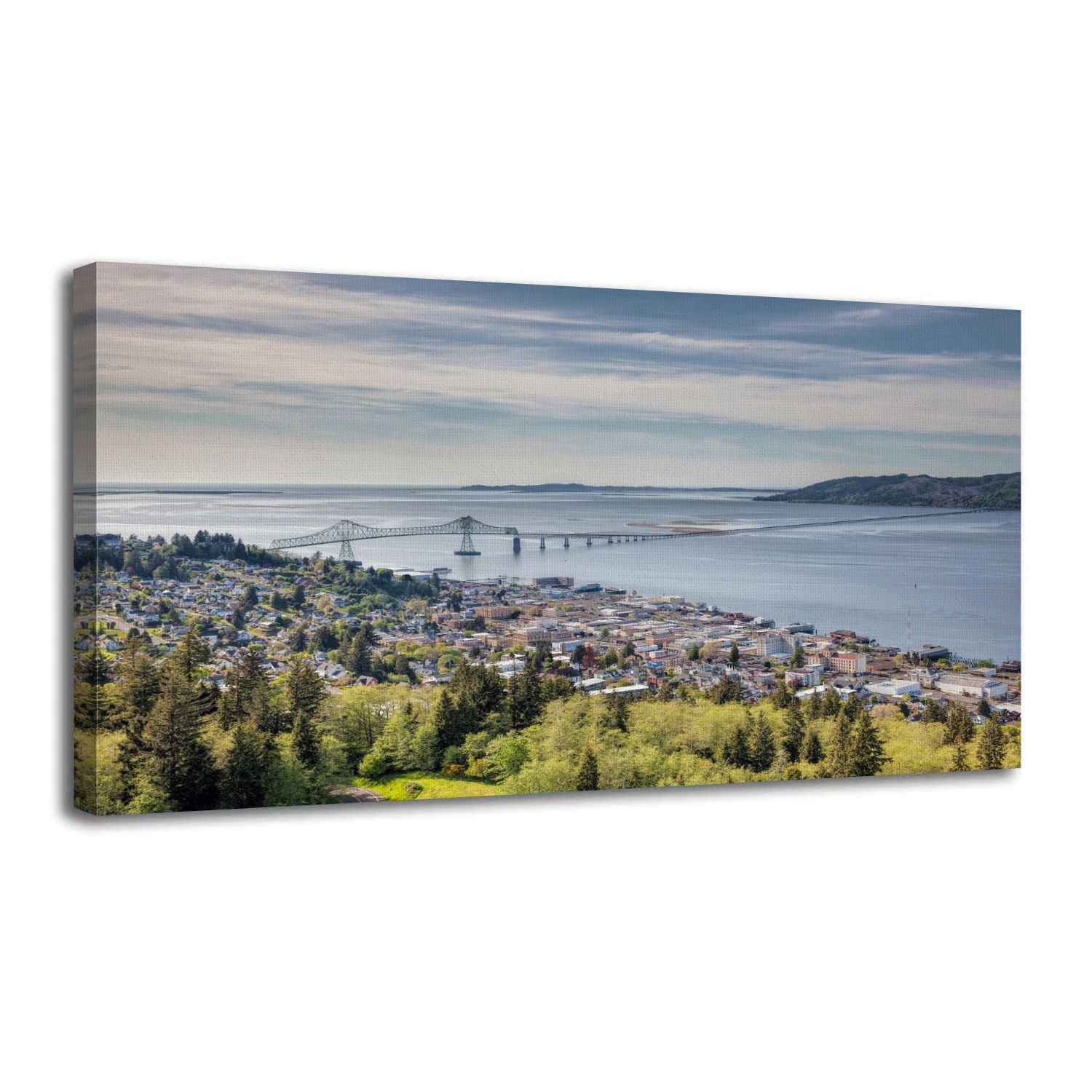 Canvas Wall Art Astoria Cityscape Astoria Megler Bridge Astoria Oregon ...