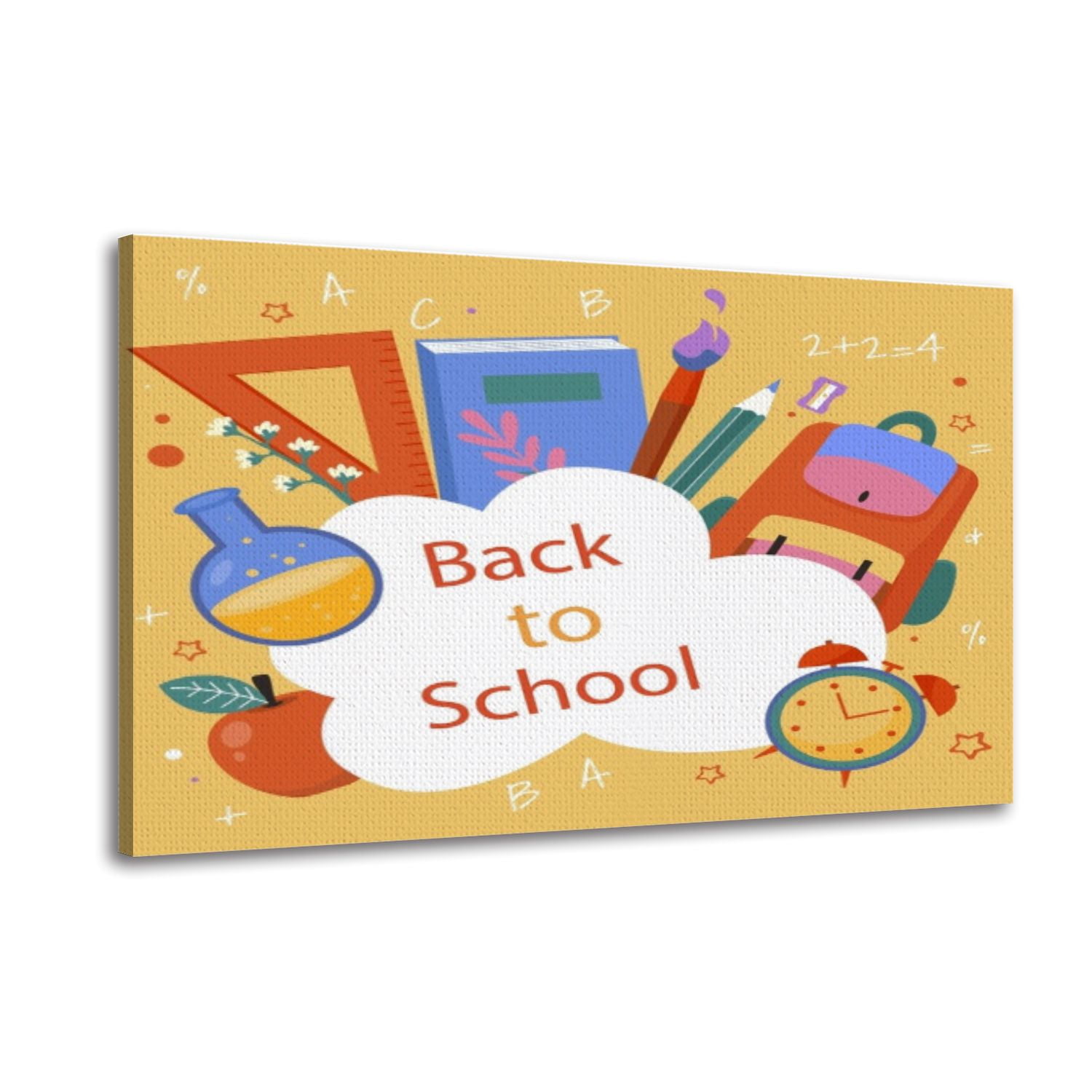 Canvas Wall Art Back to school Welcome kids Education poster design ...