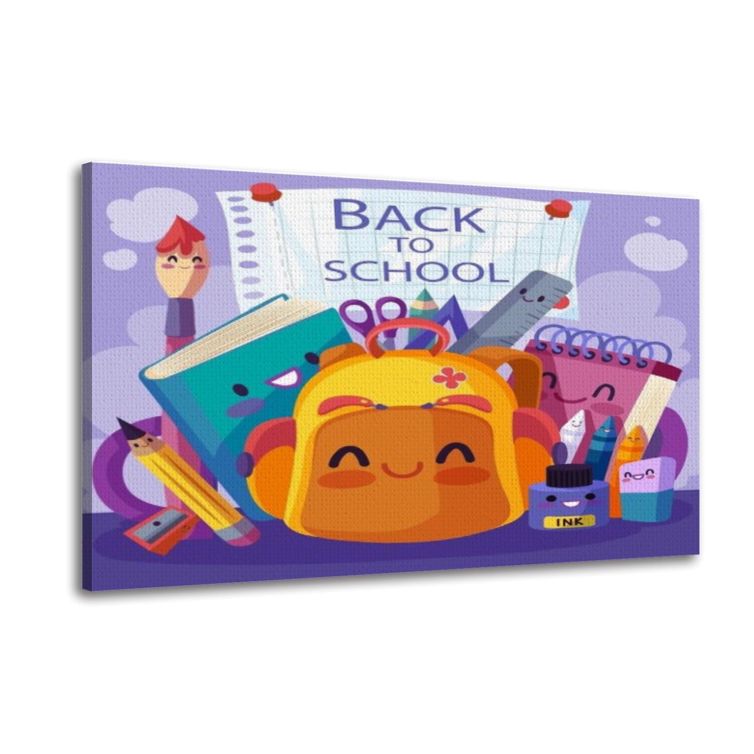 Canvas Wall Art Back to school Welcome kids Education poster design ...