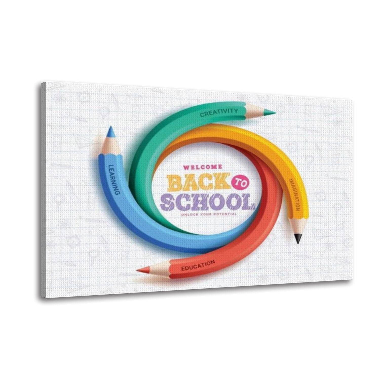 Canvas Wall Art Back to school pencil design Welcome back to school ...