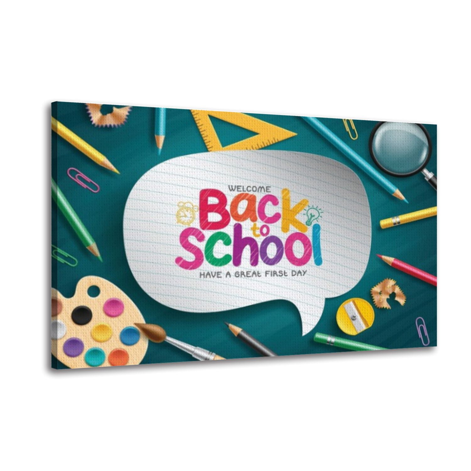 Canvas Wall Art Back to school text Welcome back to school greeting ...