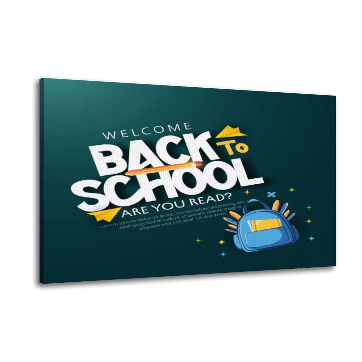 Canvas Wall Art Back to school text design Welcome Back to School ...