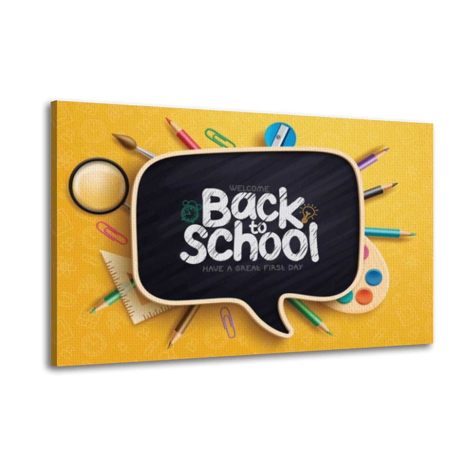 Canvas Wall Art Back to school text design Welcome back to school ...