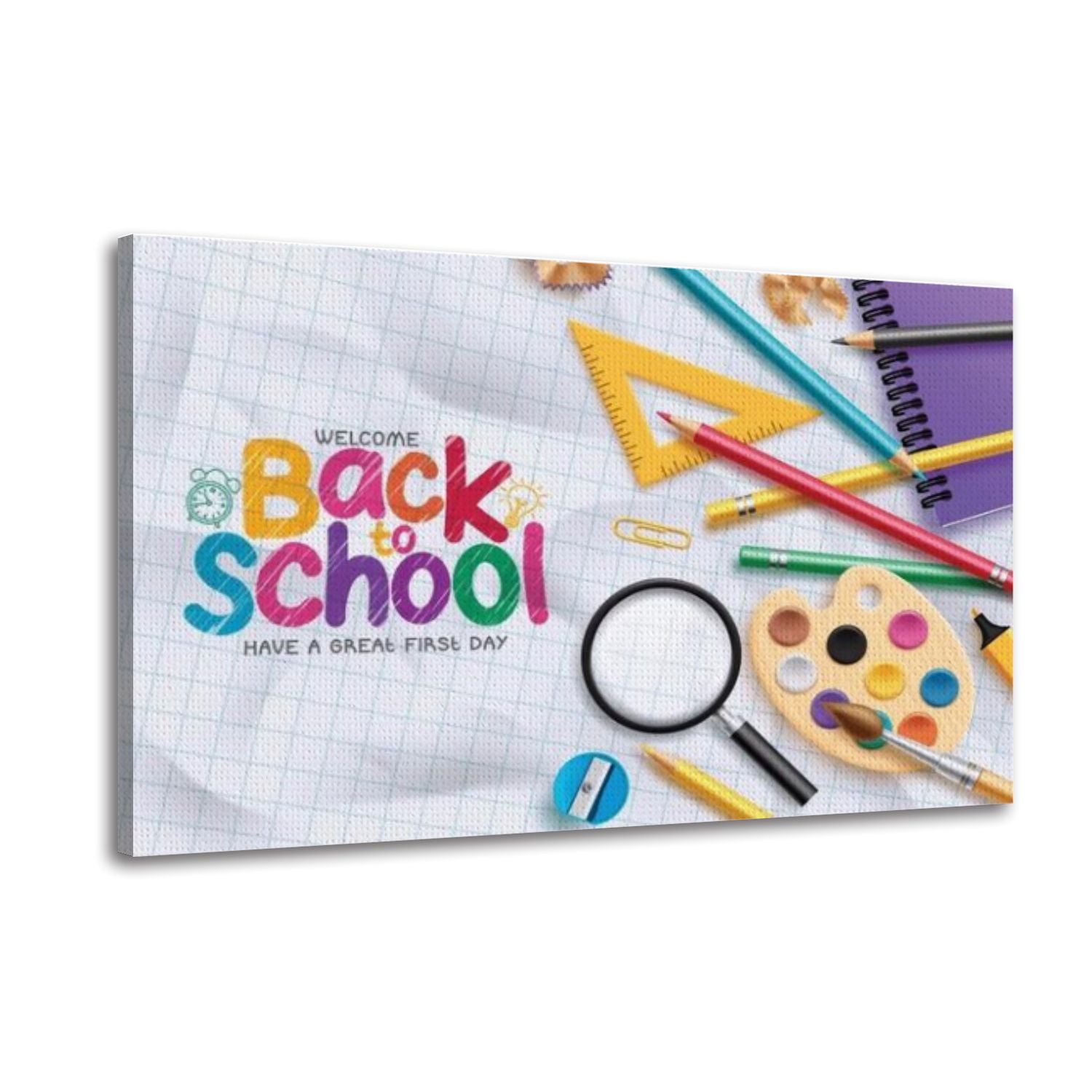 Canvas Wall Art Back to school text design Welcome back to school ...