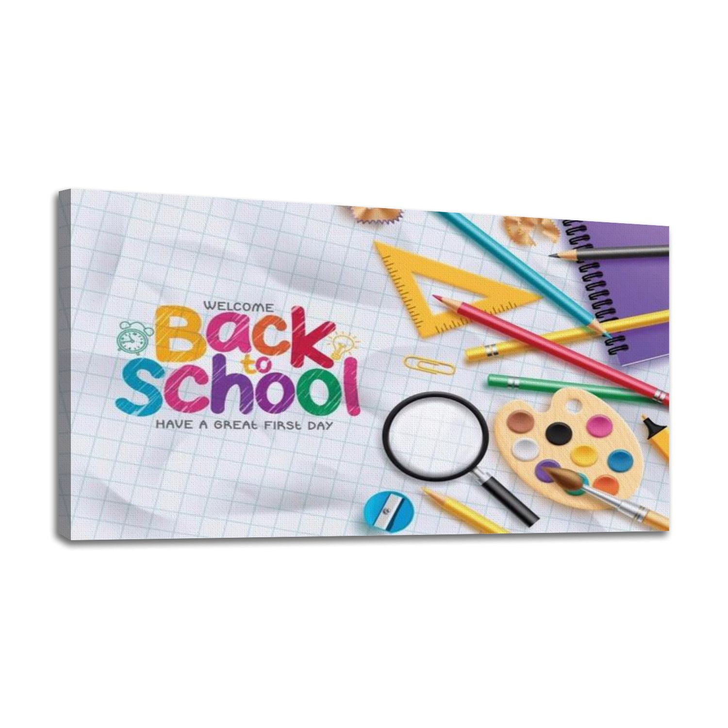 Canvas Wall Art Back to school text design Welcome back to school ...