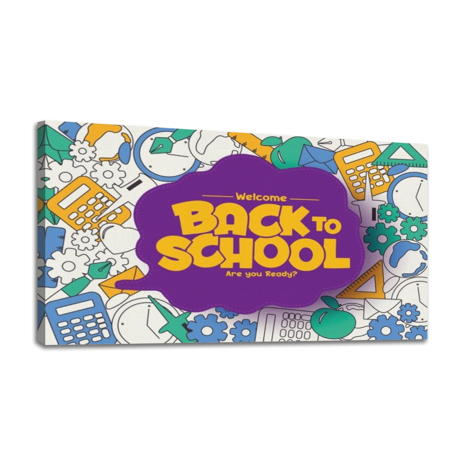 Canvas Wall Art Back to school text design Welcome back to school ...