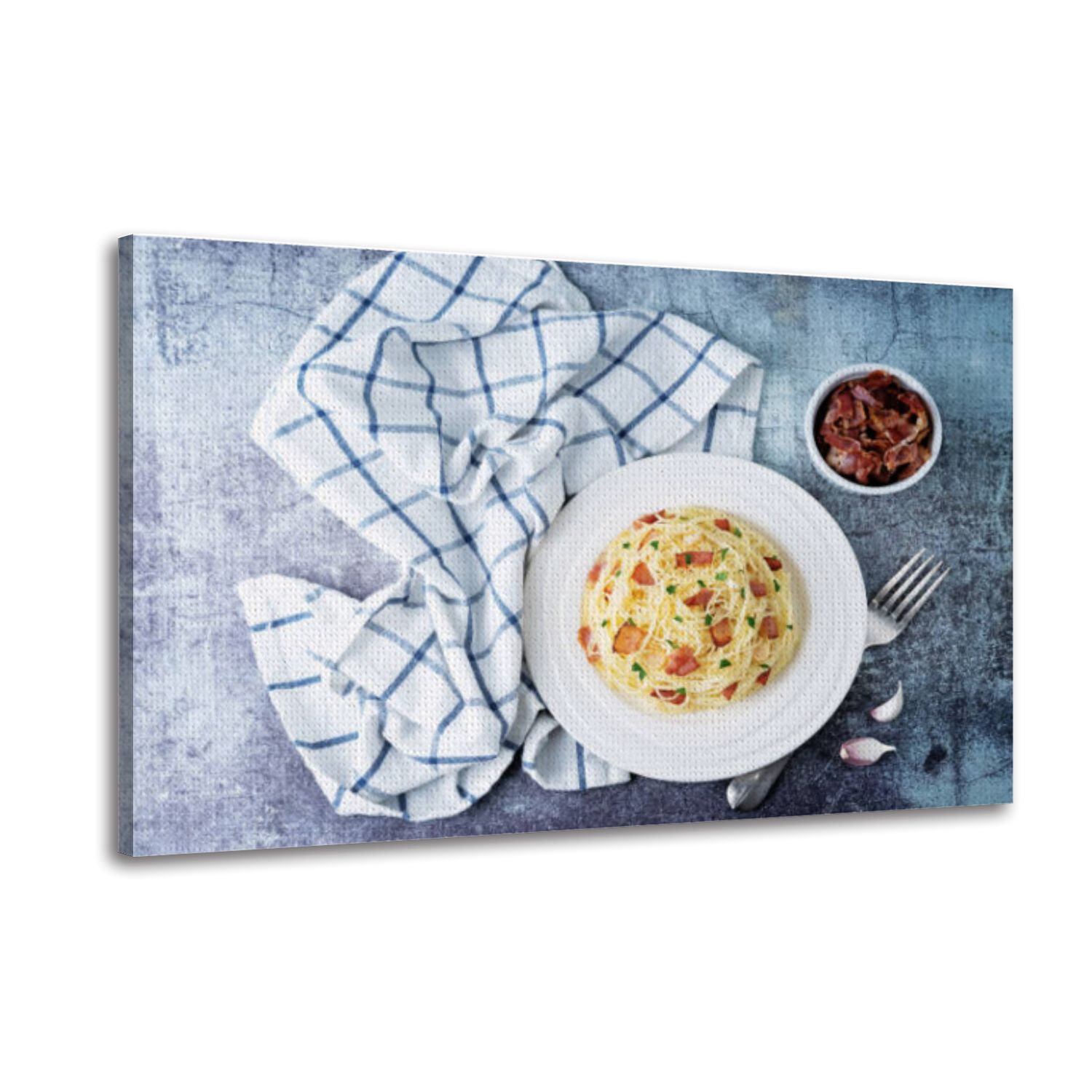 Canvas Wall Art Bacon garlic parsley pasta plate Wall Decor for Living ...