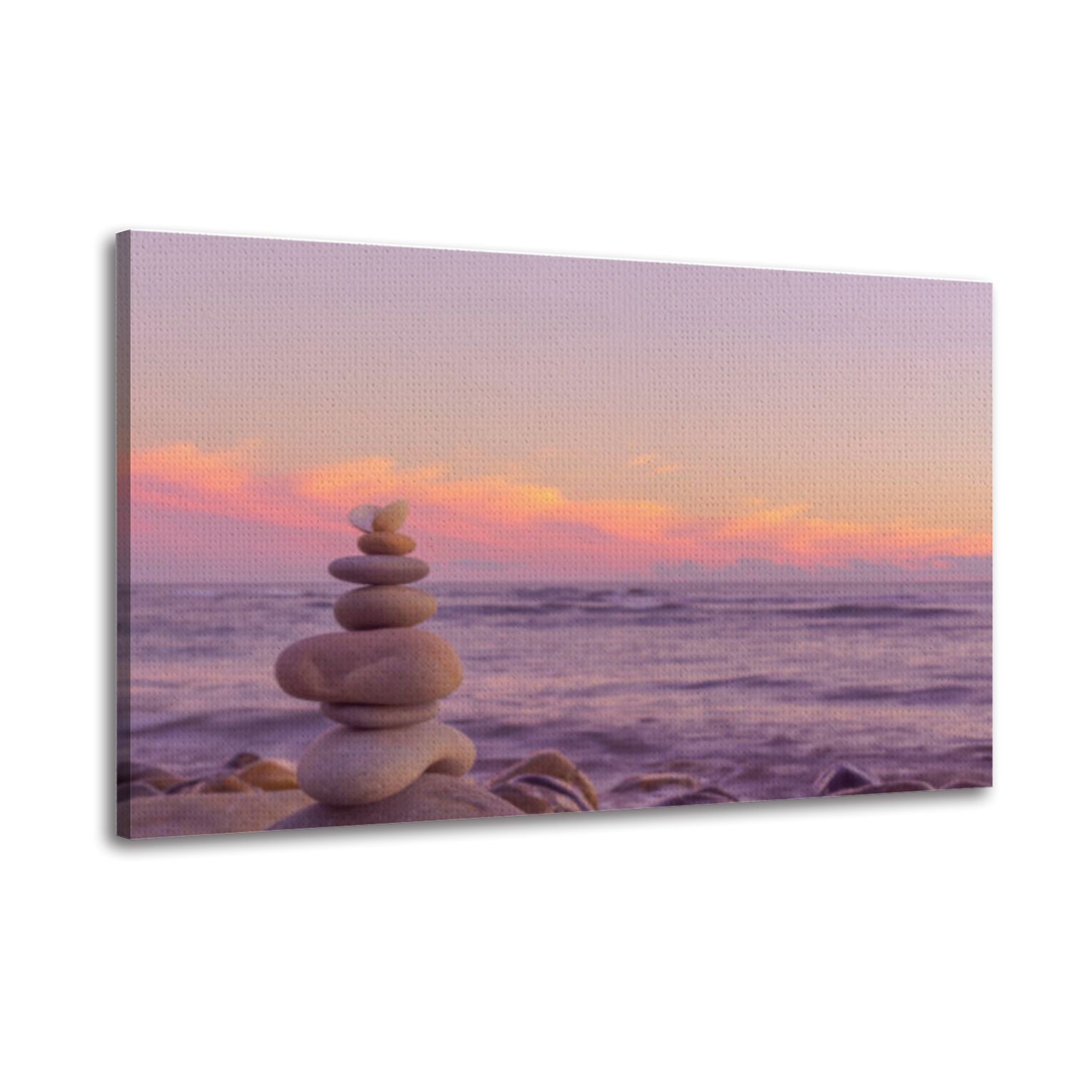 Canvas Wall Art Balance round pebbles beautiful sunset Wall Decor for ...