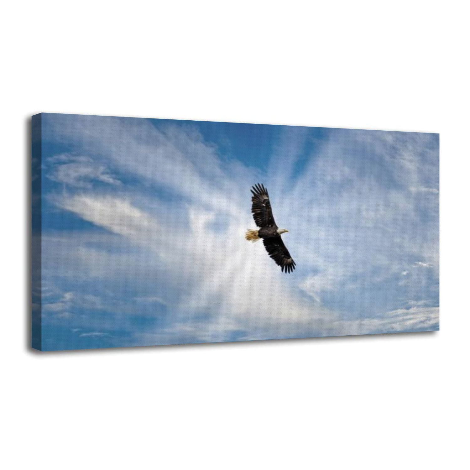 Canvas Wall Art Bald Eagle clouds sunrays Wall Decor for Living Room Bathroom Bedroom Office 20 ...