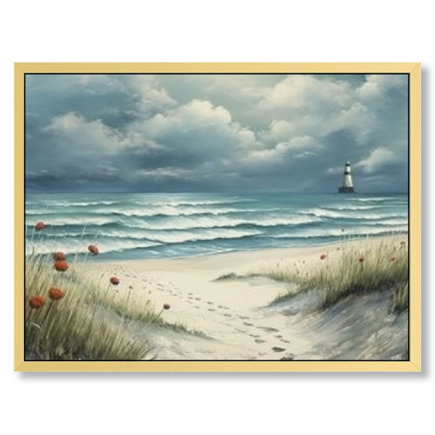 Canvas Wall Art Beach Scenes - Coastal Picture Print Artwork with ...