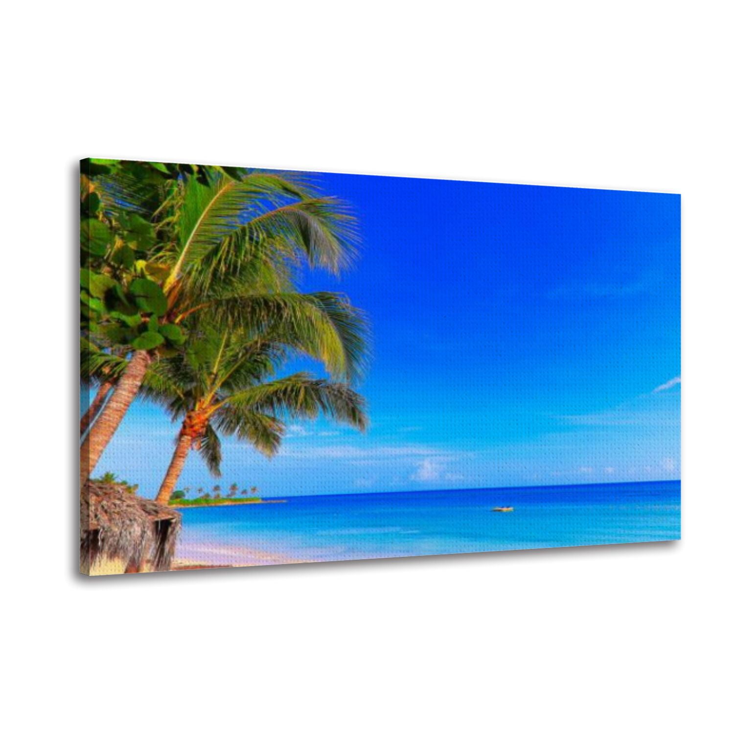 Canvas Wall Art Beach rustic thatched roof palapa Montego Bay Jamaica ...
