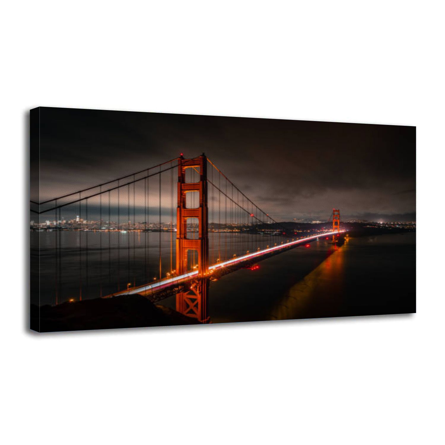 Canvas Wall Art Beautiful Bridge San Francisco California evening Wall ...