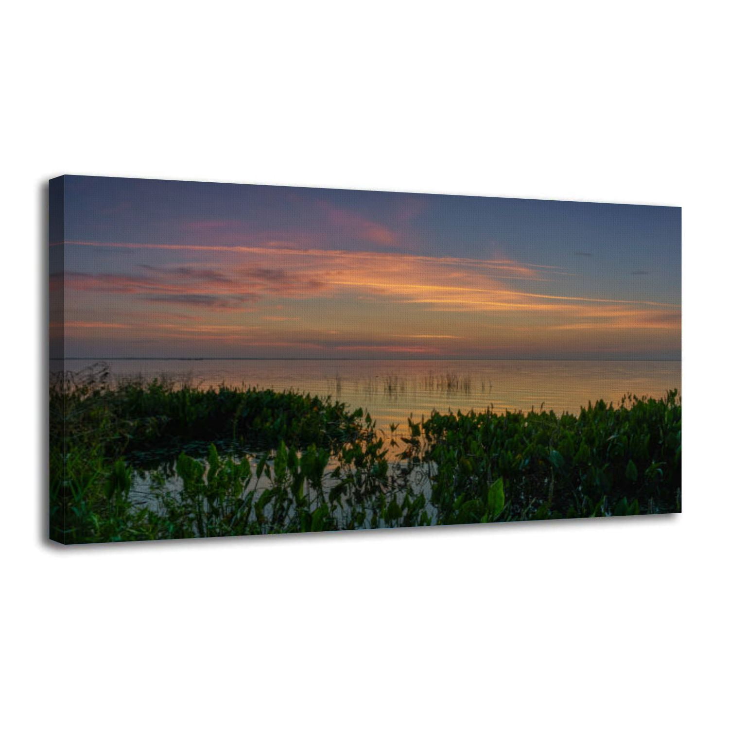 Canvas Wall Art Beautiful Lake Apopka Park Orlando Vibrant Sunrise ...
