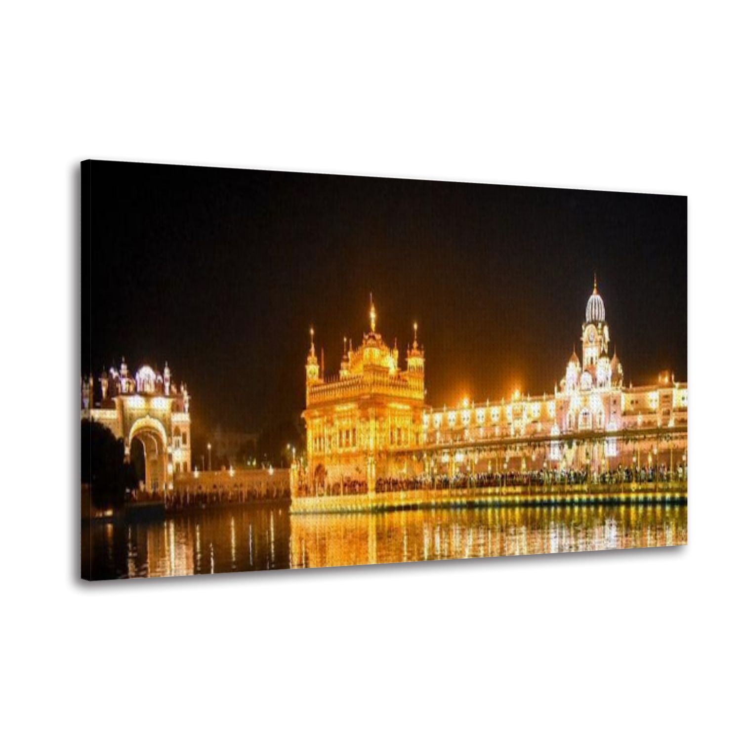 Canvas Wall Art Beautiful night view golden temple Shri Harmandir Sahib ...