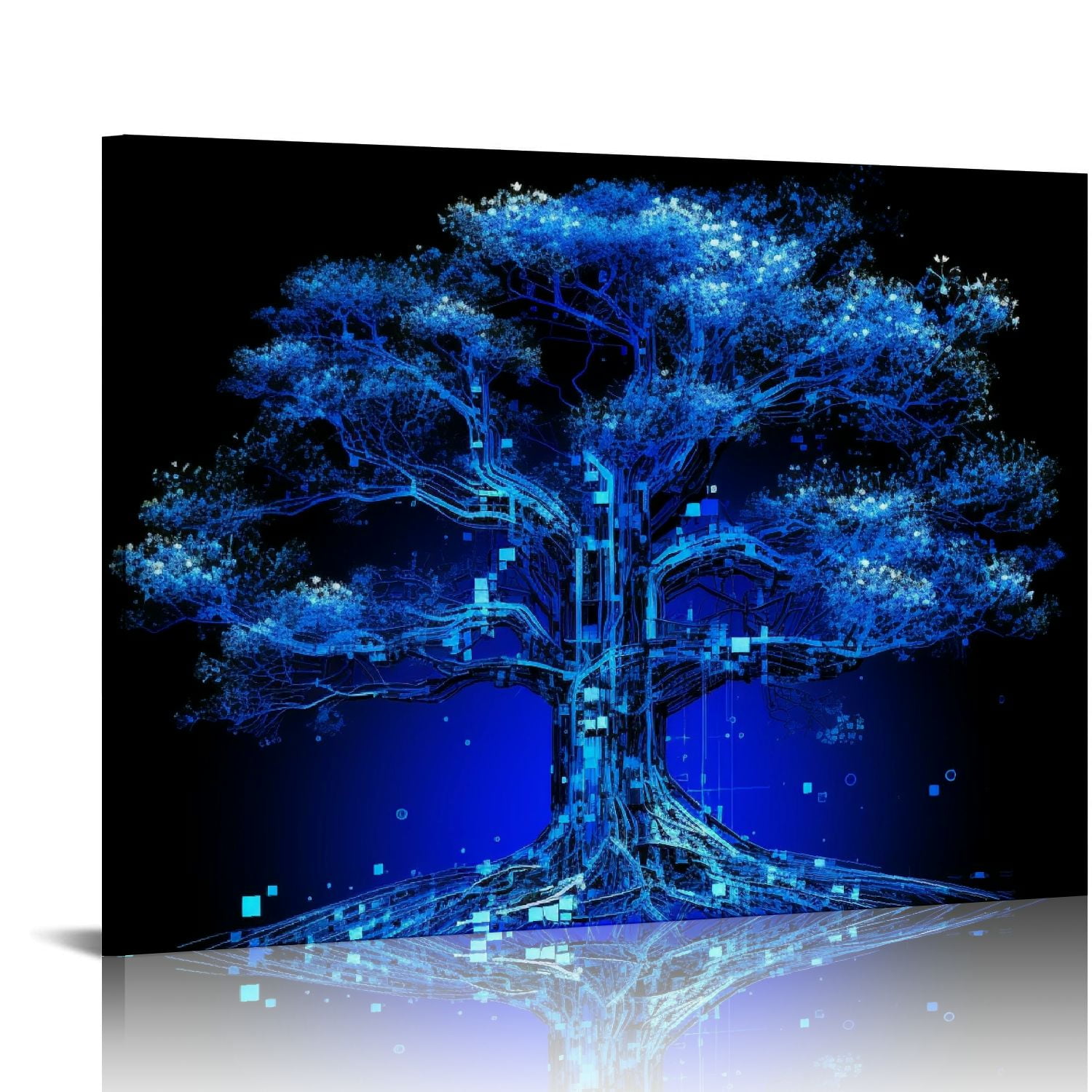 Canvas Wall Art for Bedroom Living Room Blue Tree Landscape Nature ...