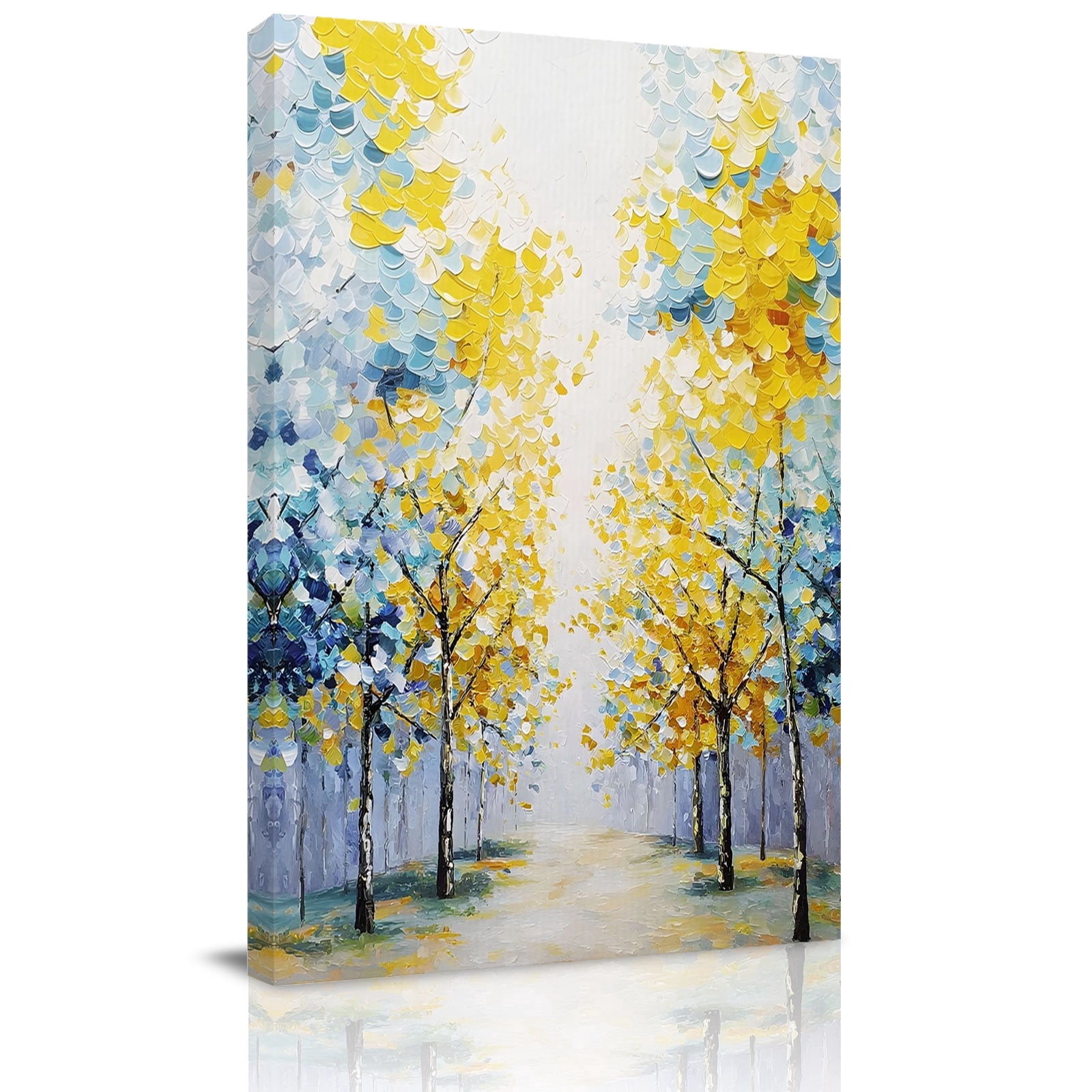 Canvas Wall Art Birch Trees Path Canvas Art Print Nature Leaves Forest ...