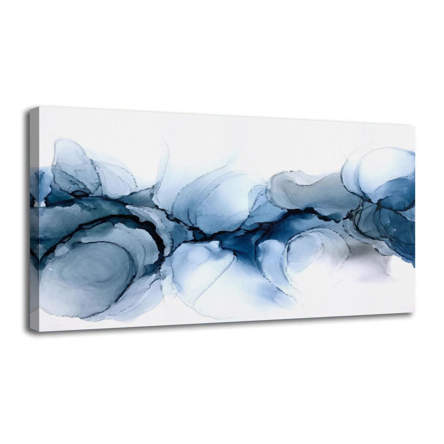 Canvas Wall Art Blue Alcohol Ink Fluid Art Luxury abstract fluid art ...