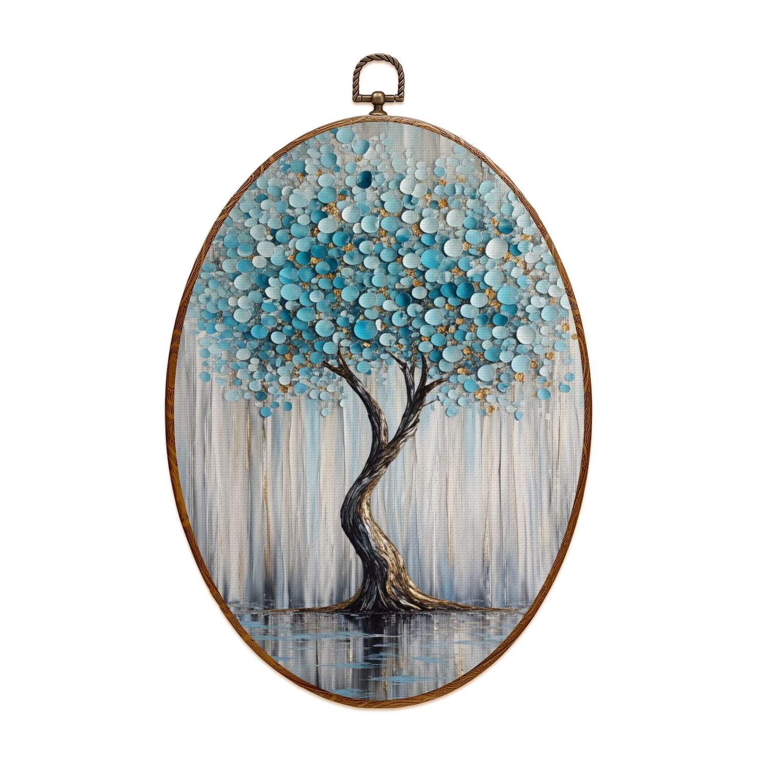 Canvas Wall Art Blue Nature Teal Panoramic Landscape Tree Blue Leaves ...