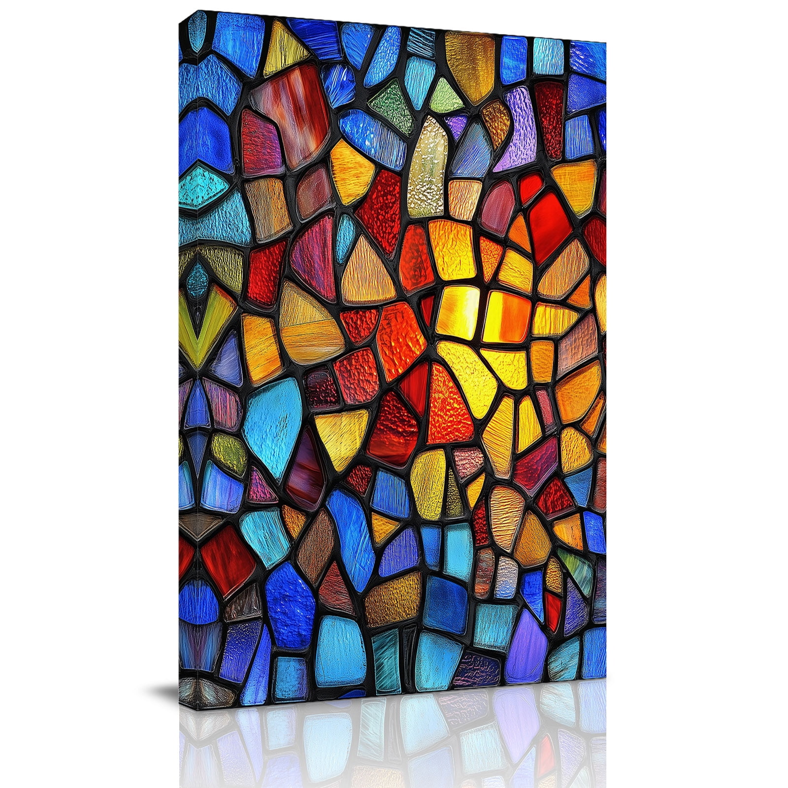 Canvas Wall Art, Blue Red Yellow Framed Canvas Prints for Living Room ...