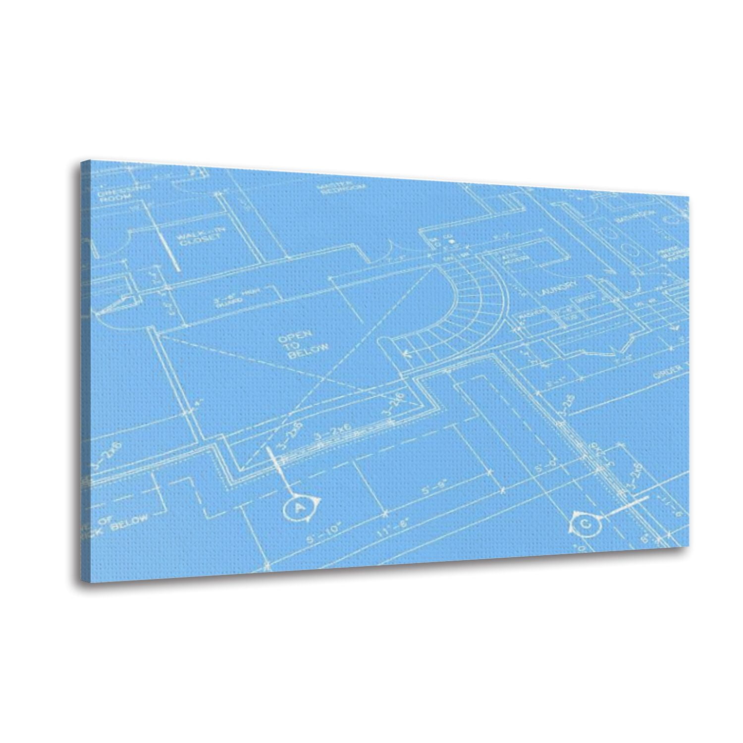 Canvas Wall Art Blueprints Wall Decor for Living Room Bathroom Bedroom ...