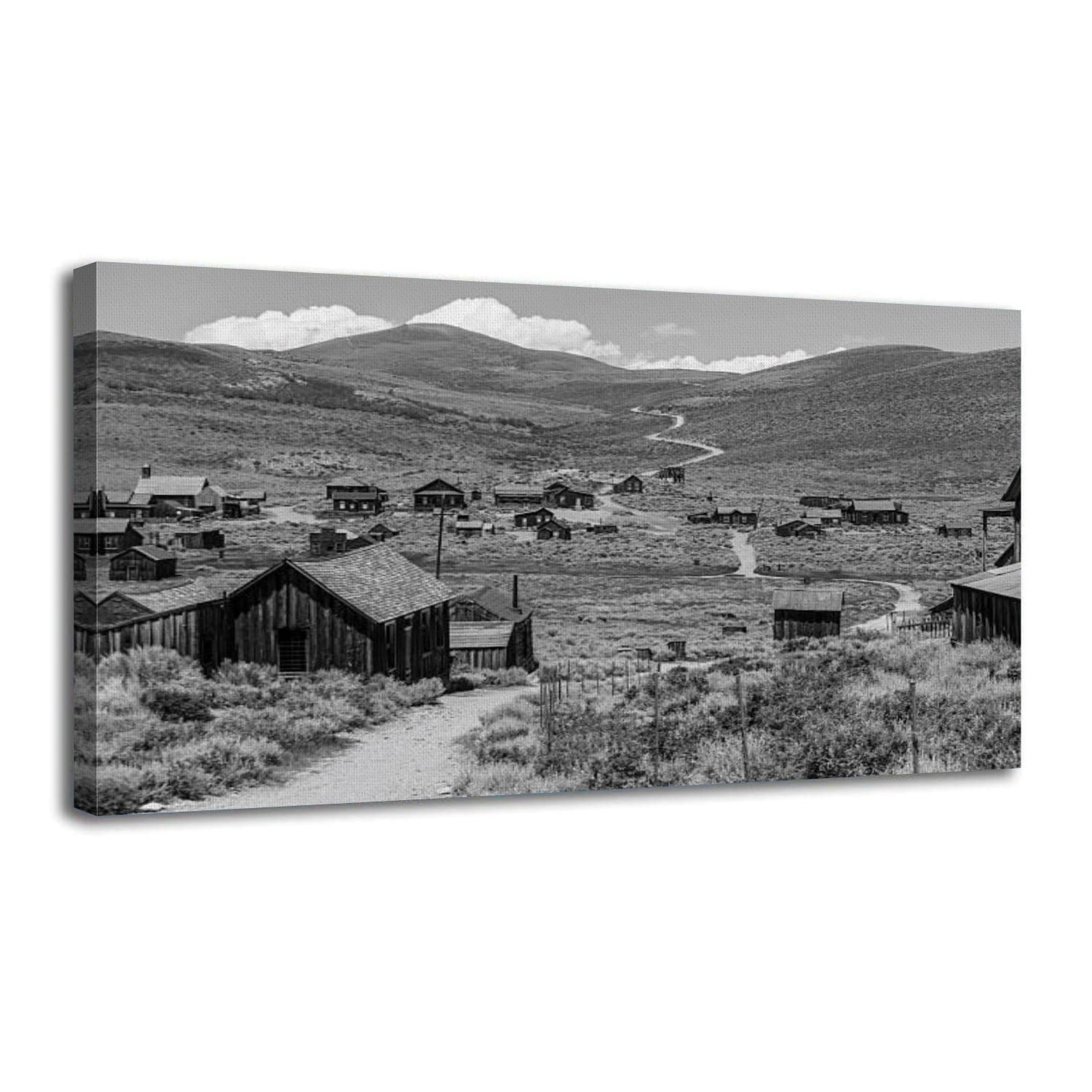 Canvas Wall Art Bodie Wild West Ghost Town Black White Wall Decor for ...