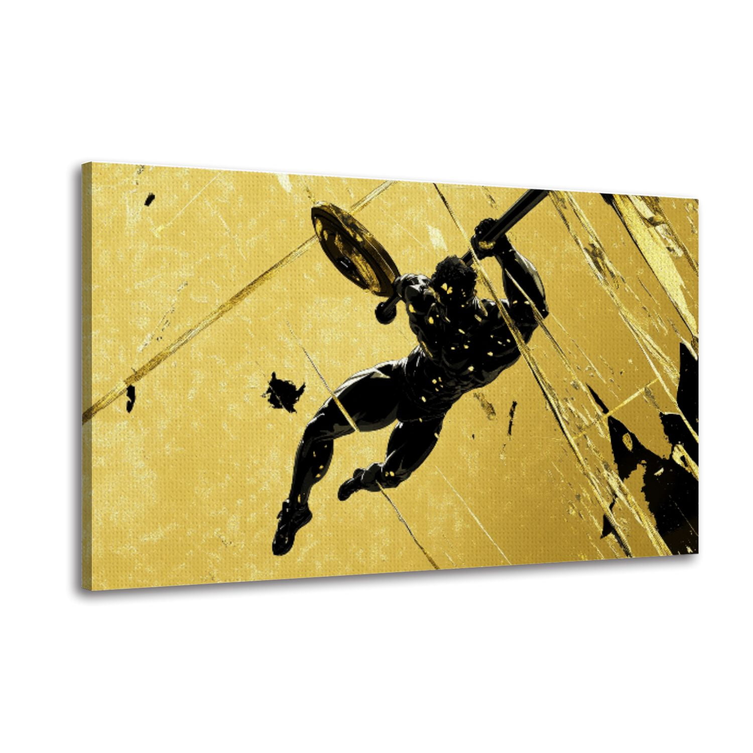 Canvas Wall Art Bodybuilder Lifting Barbell Abstract Fitness Workout ...