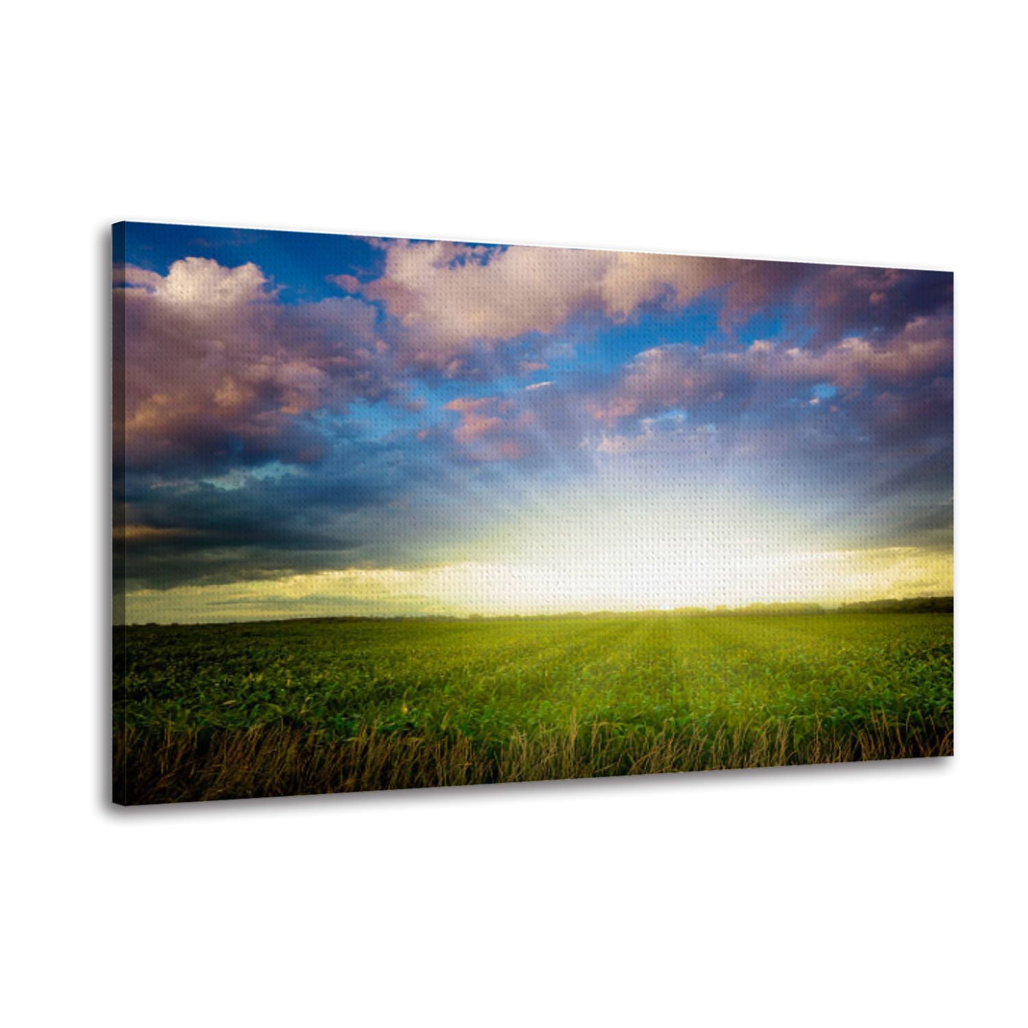 Canvas Wall Art Breathtaking Midwest Sunset Corn Field Wall Decor for ...