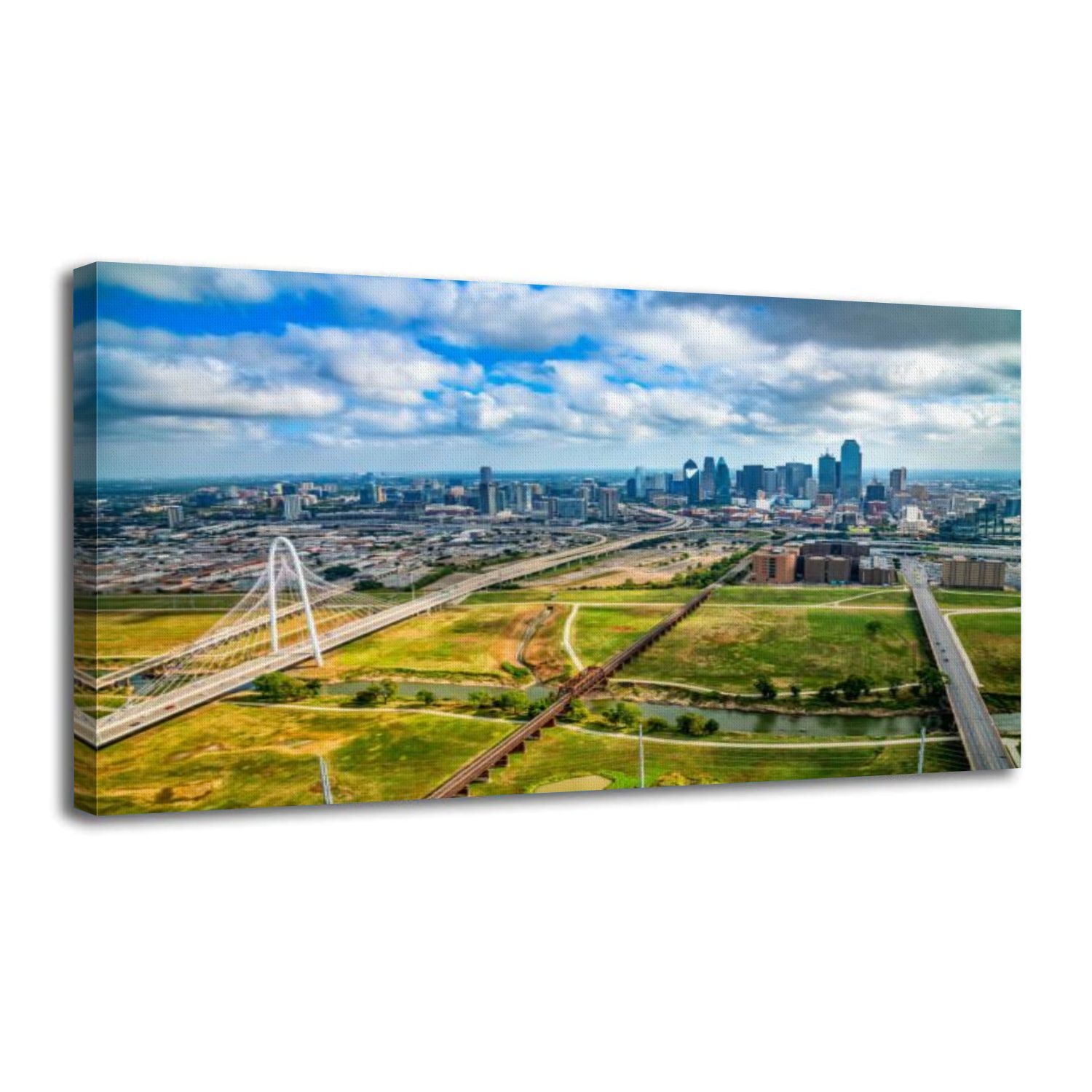 Canvas Wall Art Bridges Into Dallas Texas Wall Decor for Living Room ...