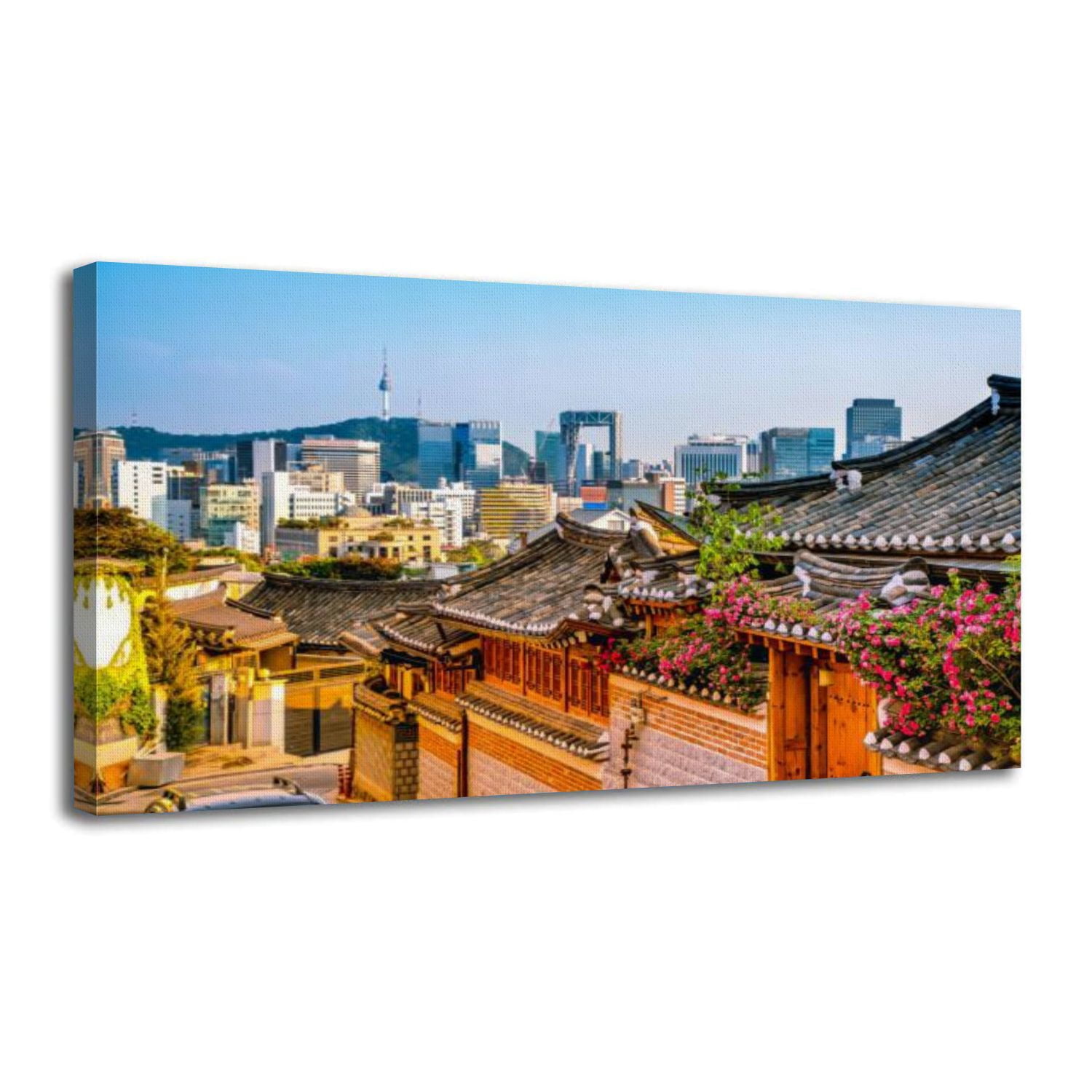 Canvas Wall Art Bukchon Hanok Village modern building Seoul South Korea ...