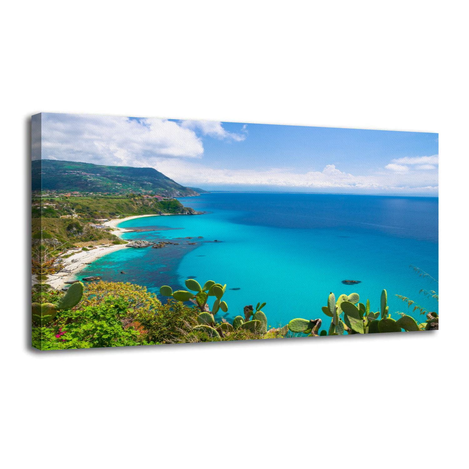 Canvas Wall Art Cape Capo Vaticano aerial view from cliffs Calabria ...