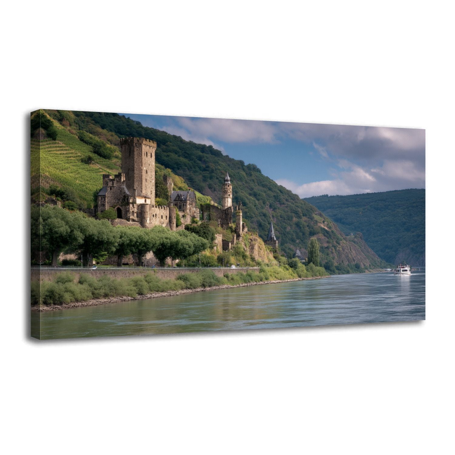 Canvas Wall Art Castle Reichenstein Middle Rhine Valley Wall Decor for ...