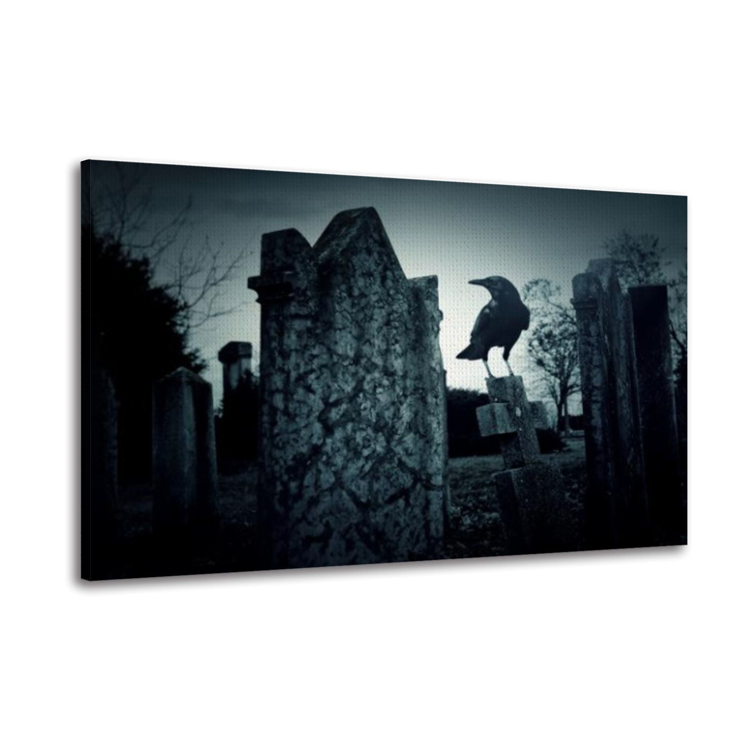 Canvas Wall Art Cemetery night Wall Decor for Living Room Bathroom ...