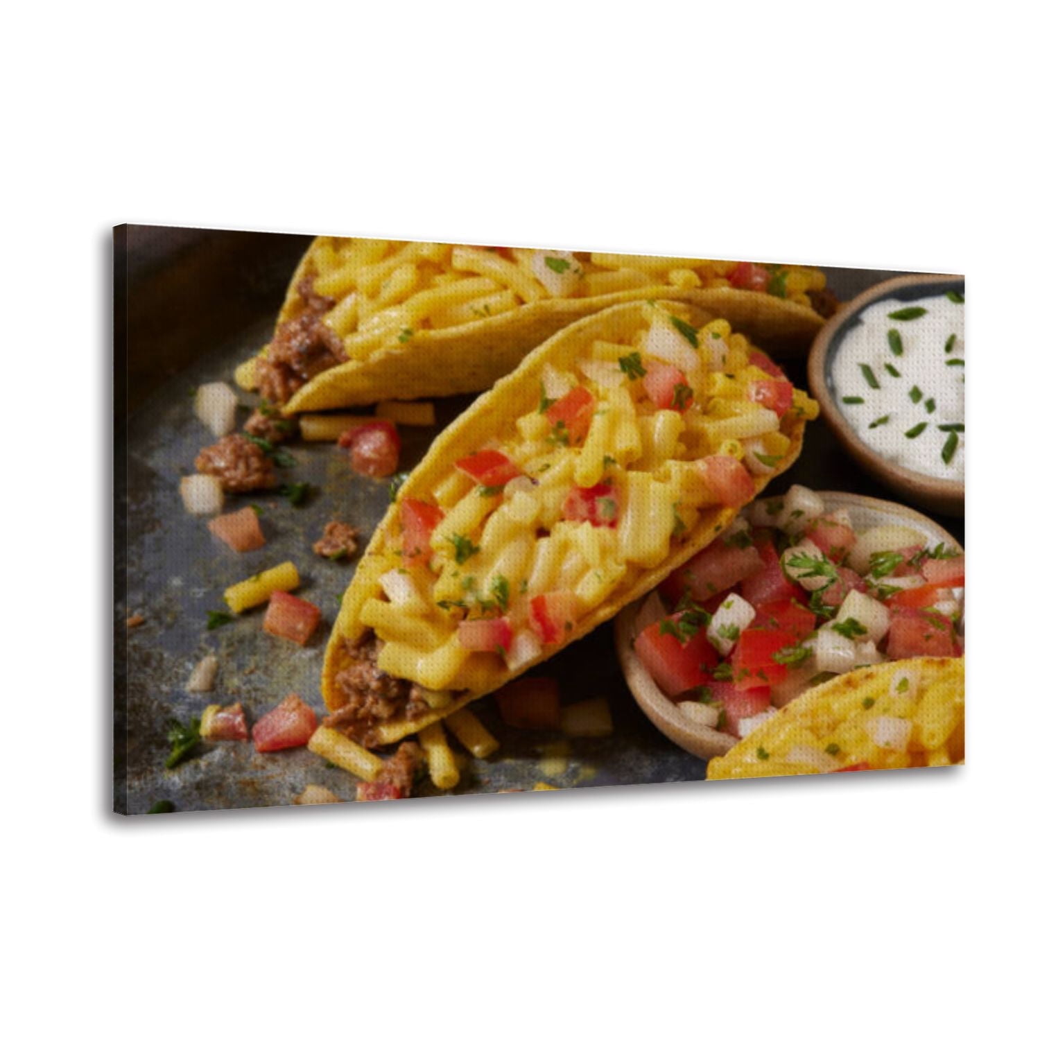 Canvas Wall Art Cheese Beef Taco s Wall Decor for Living Room Bathroom ...