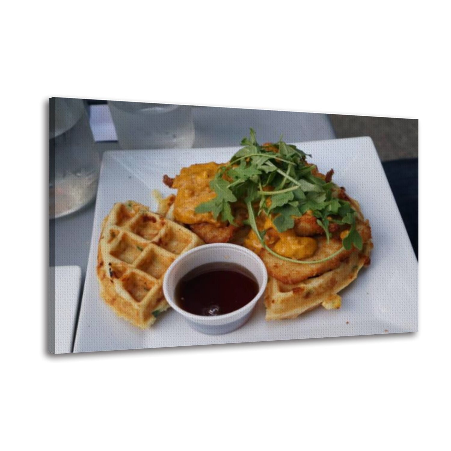 Canvas Wall Art Chicken Waffles Wall Decor for Living Room Bathroom ...