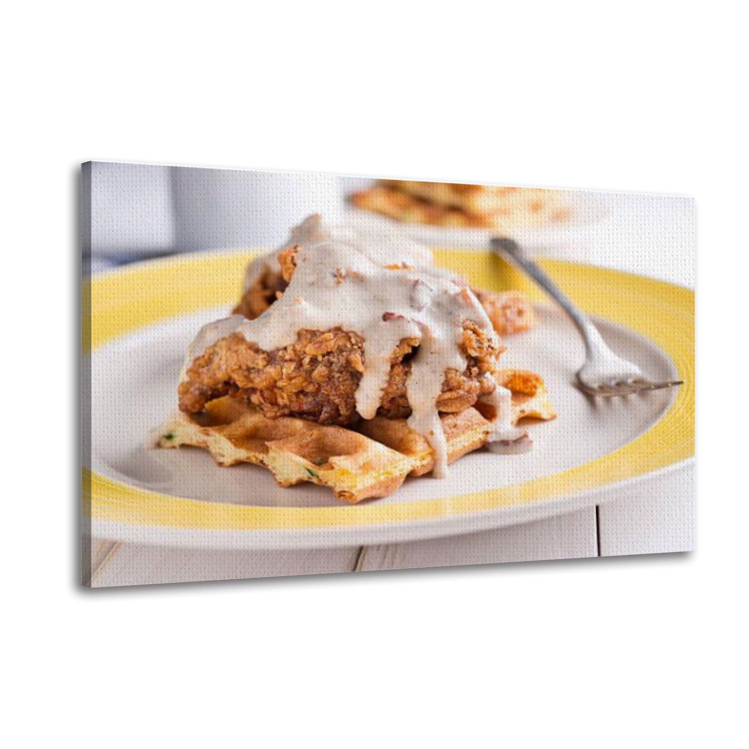 Canvas Wall Art Chicken Waffles Wall Decor for Living Room Bathroom ...