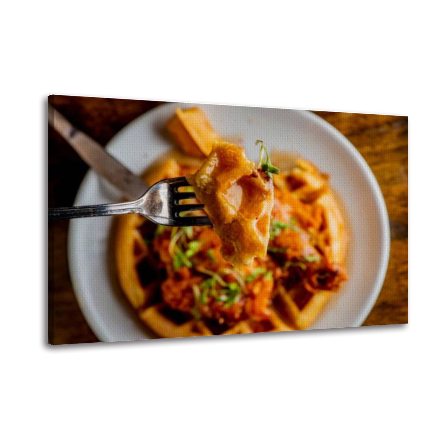 Canvas Wall Art Chicken waffles Homemade waffles crispy southern fried ...