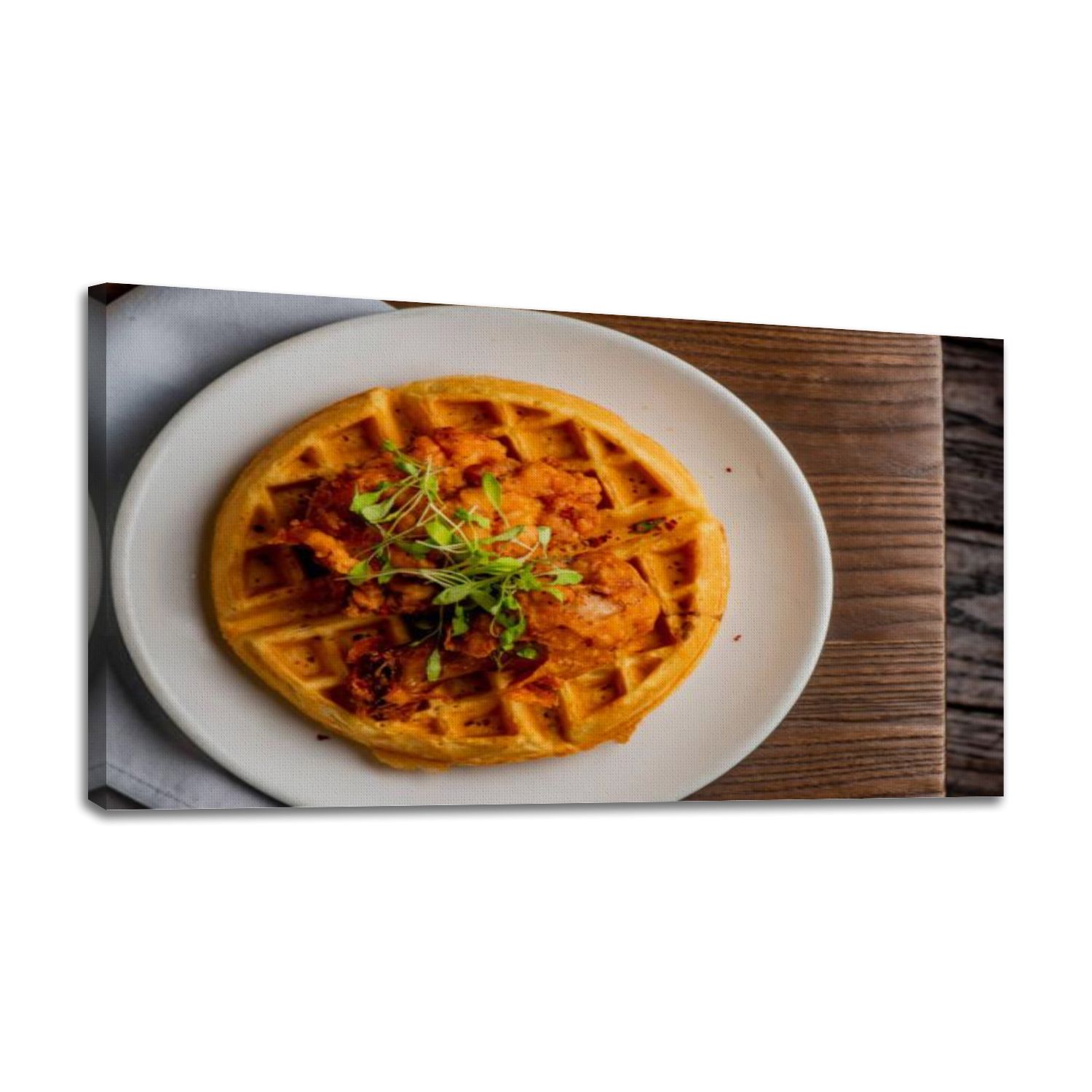 Canvas Wall Art Chicken waffles Homemade waffles crispy southern fried ...